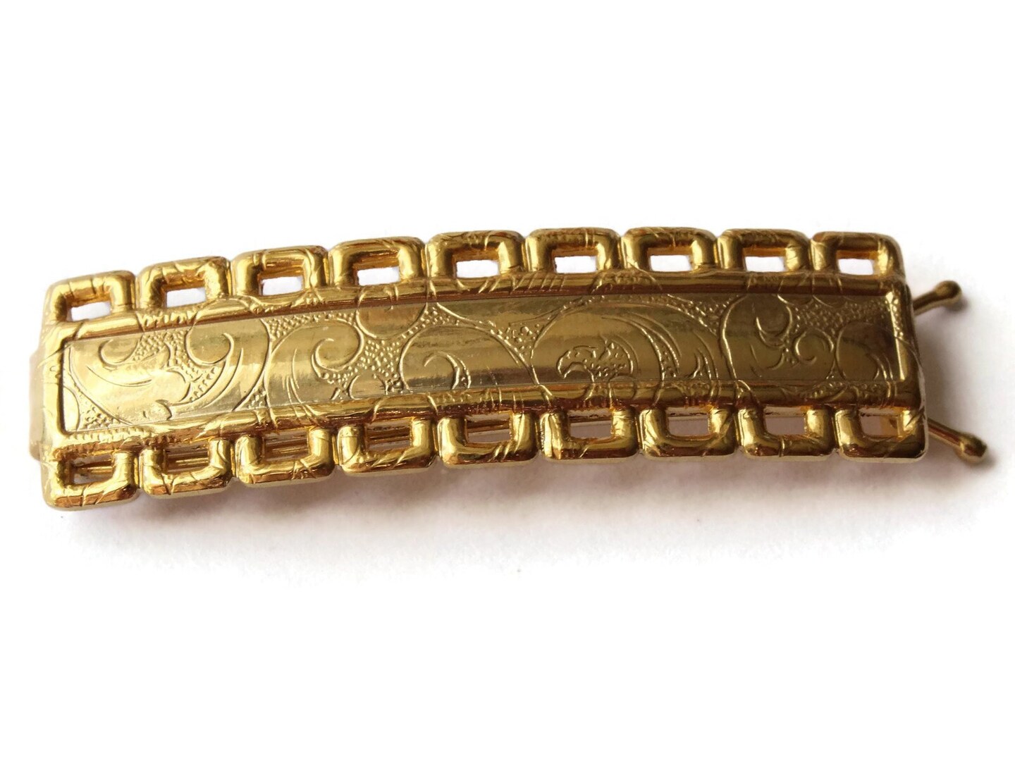 Vintage Gold Tone Barrette with Scallops and Swirls | Michaels