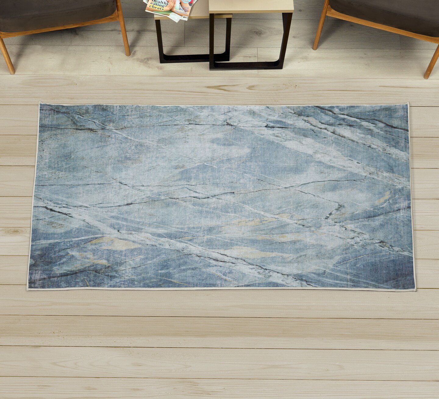 Ambesonne Marble Print Decorative Rug, Exquisite Granite Stone ...