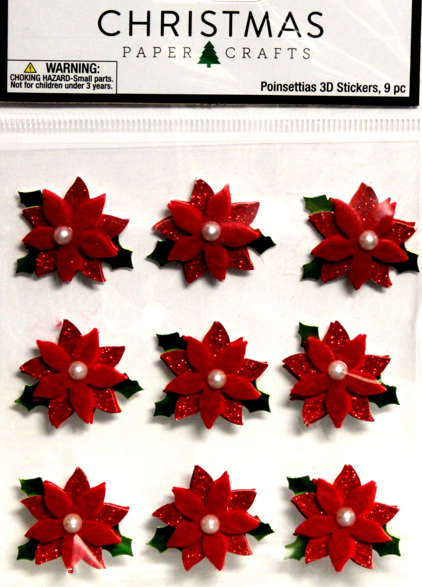 Christmas Dimensional Poinsettias Stickers | Michaels