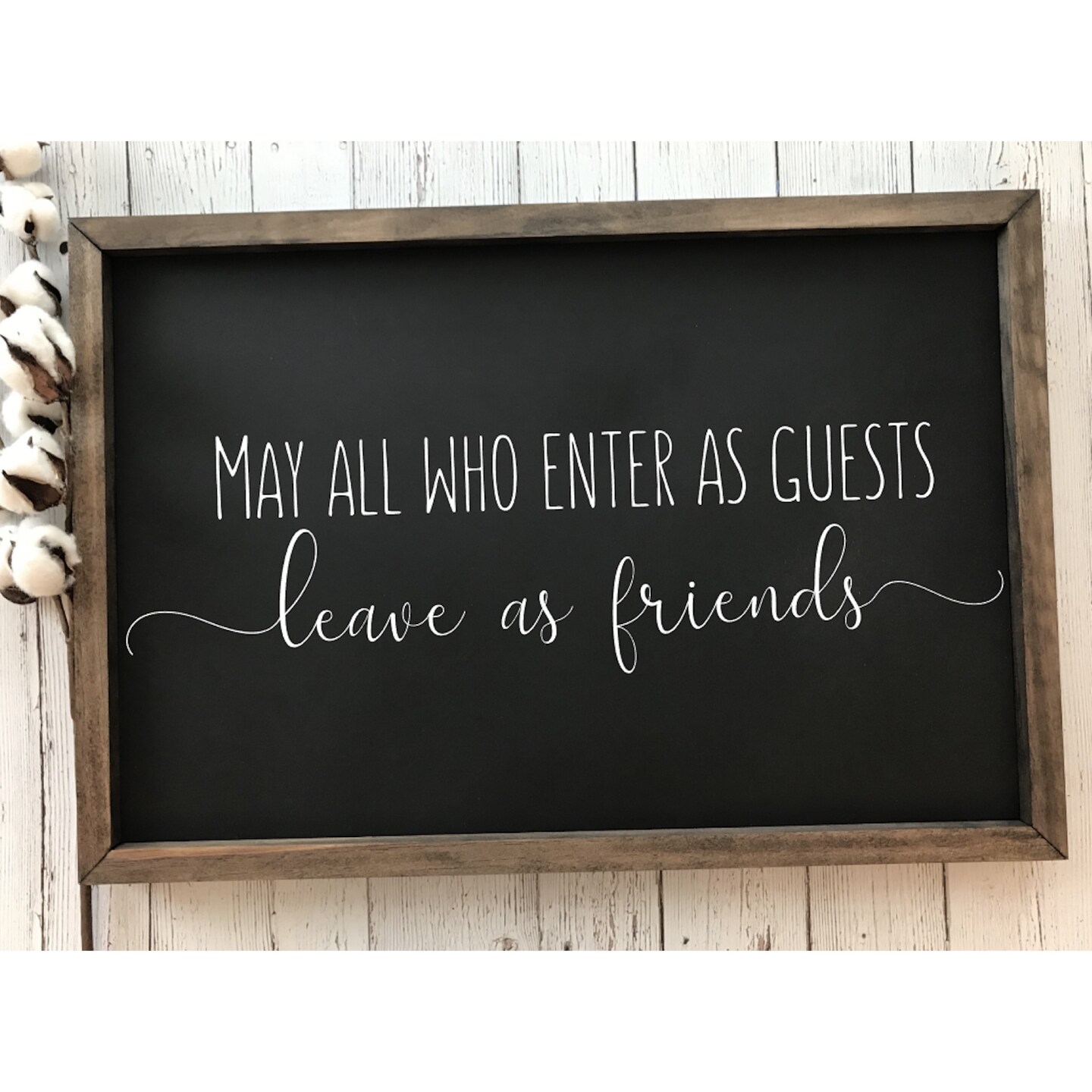 May Guests Leave As Friends Sign | Rustic Home Decor | Dining Room Wall ...