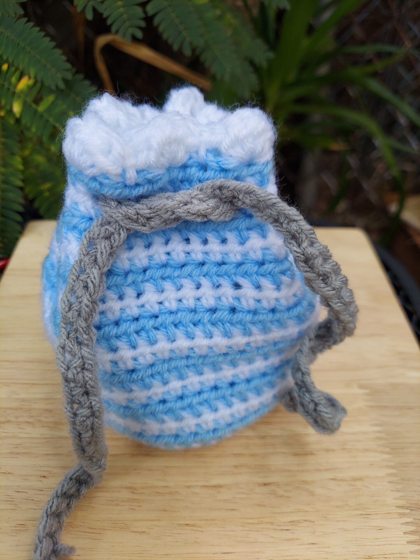 Crochet drawstring bag,trinket bag,makeup bag, gift for kids, coin bag ...