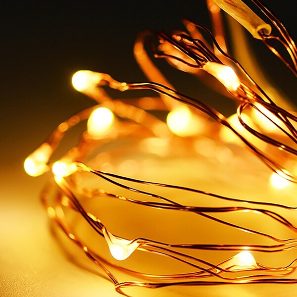 Perfect Holiday 30 LED Copper Fairy String Lights - Battery Operated ...