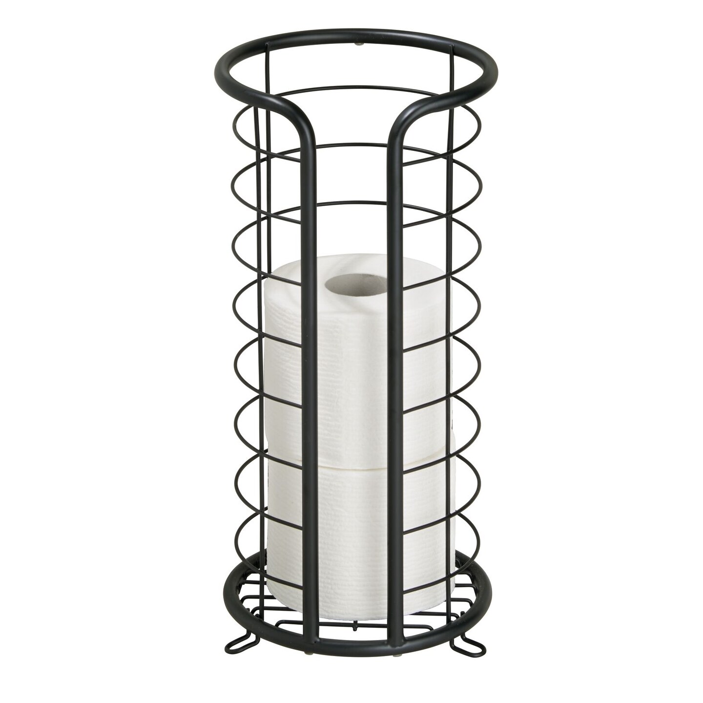 mDesign Metal Toilet Paper Holder Stand, Freestanding 3 Roll Reserve ...