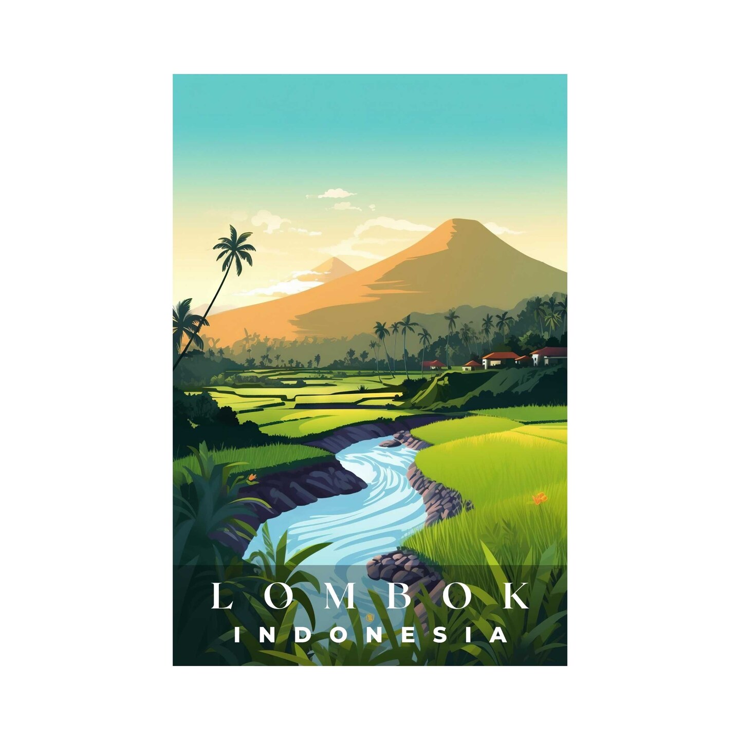Lombok Poster, World Travel Print, Office Poster, Home Decor | S3 ...
