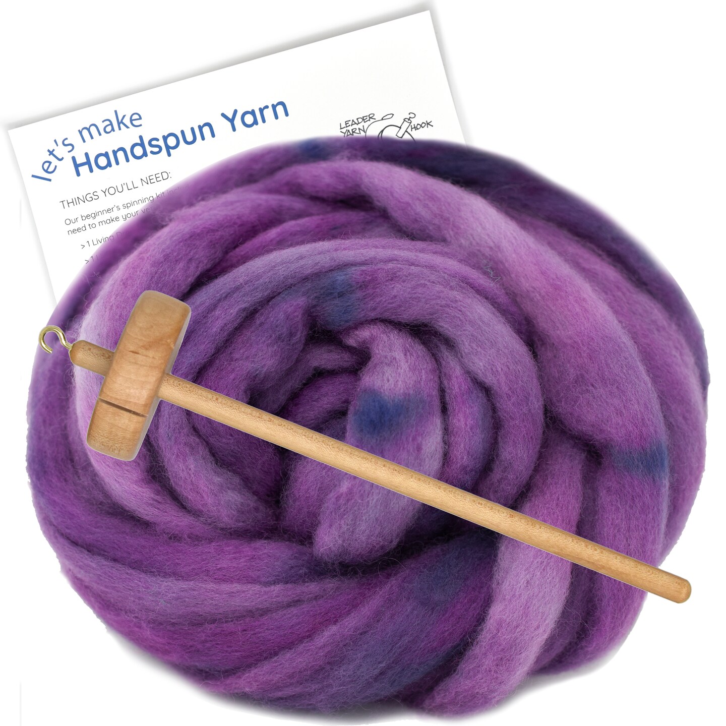 LEARN TO SPIN - Beginner's Spinning Kit with Pre-Drafted BFL Roving ...