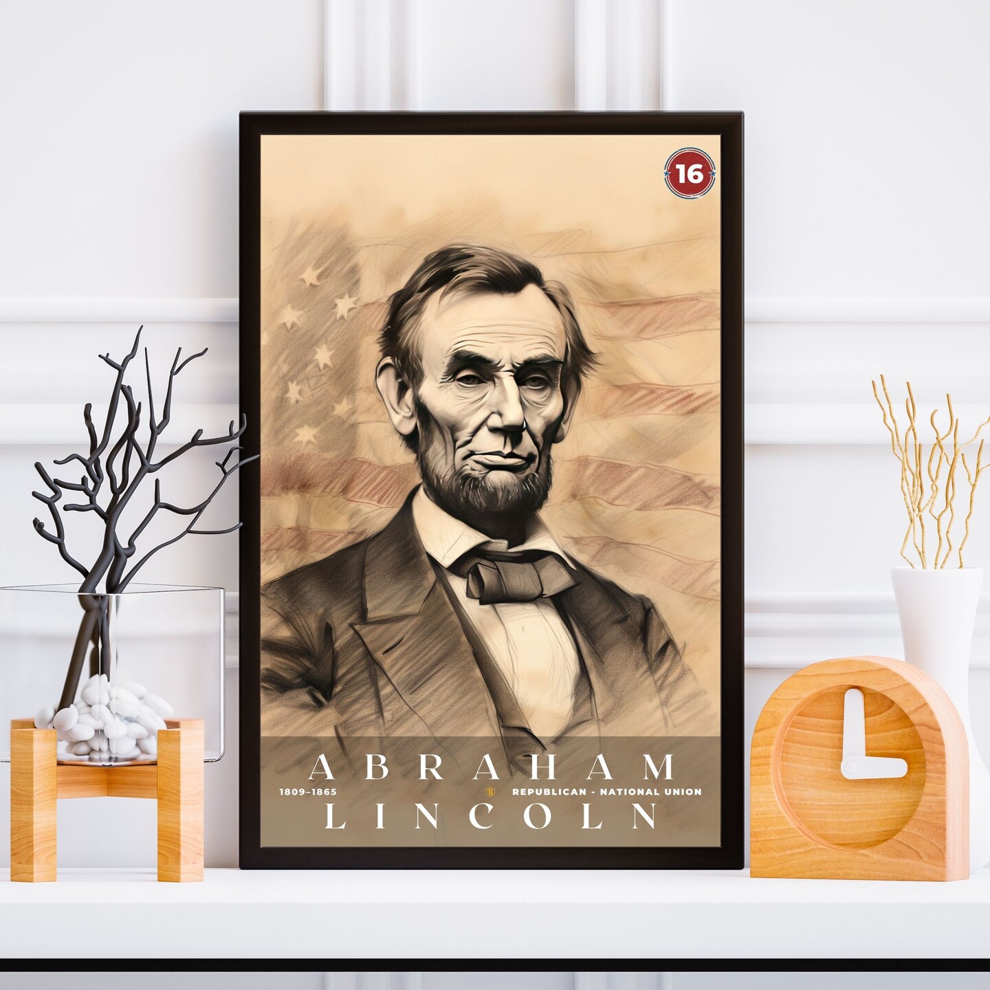 Abraham Lincoln Poster, US President Print, Office Poster, Home Decor ...