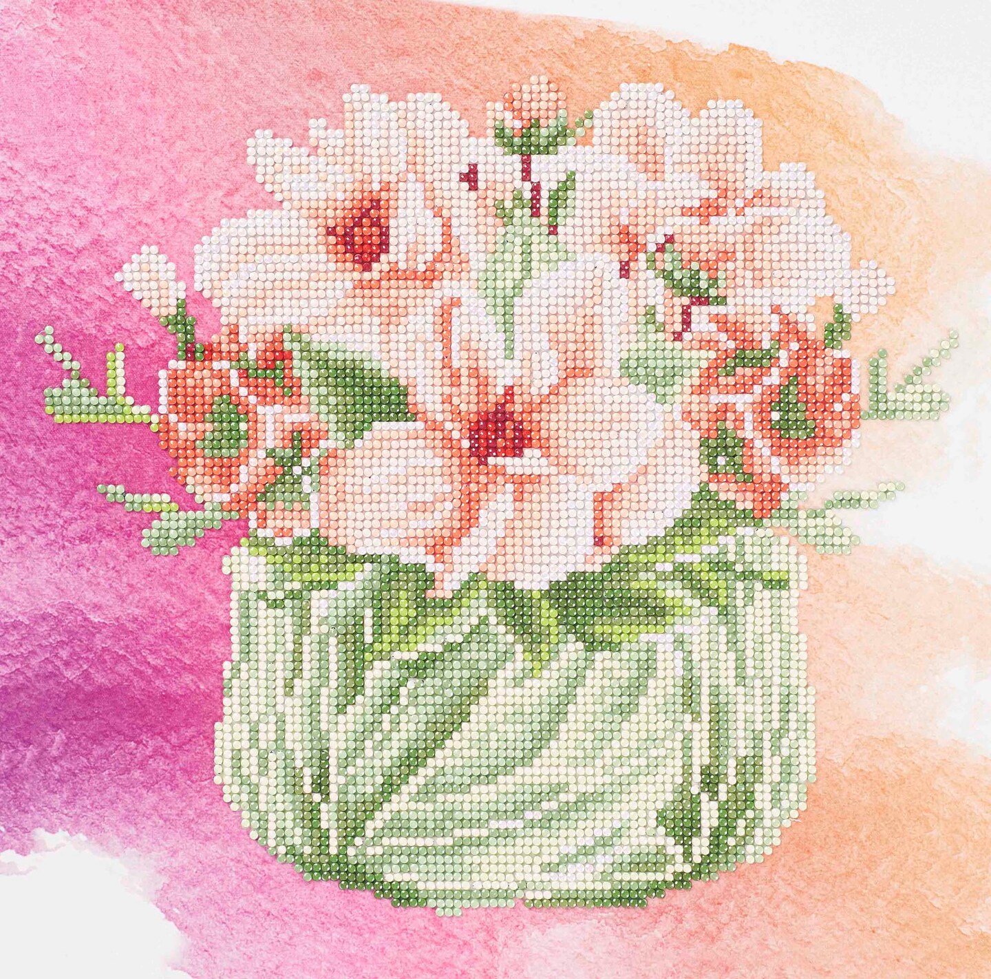 DIAMOND ART BY LEISURE ARTS Sparkle Flower Bowl, 12"x12", Intermediate ...