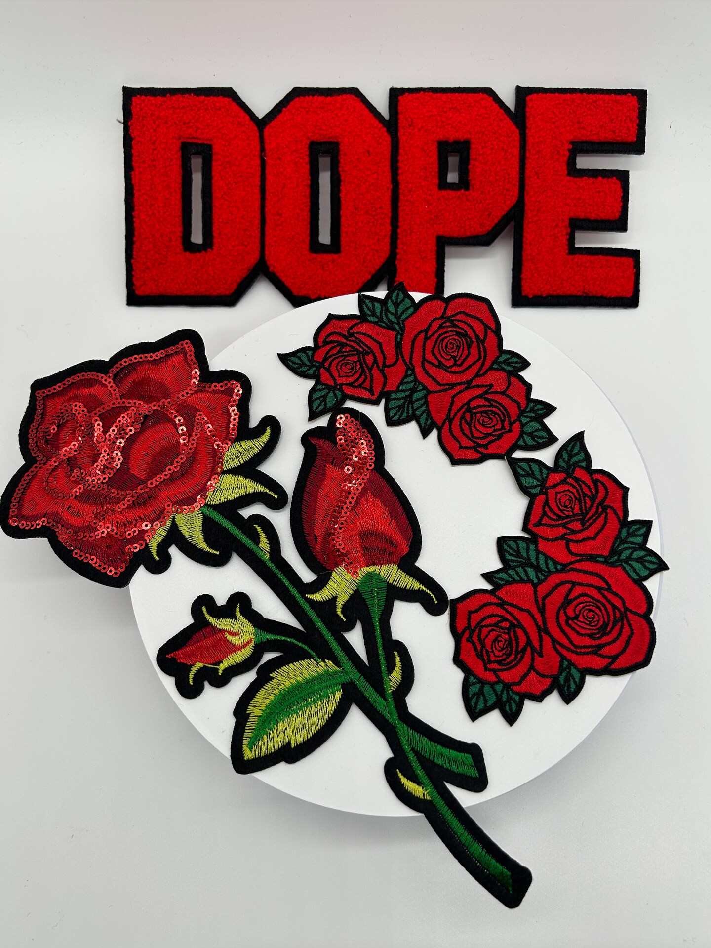 Dope Flowers chenille patch set | Michaels