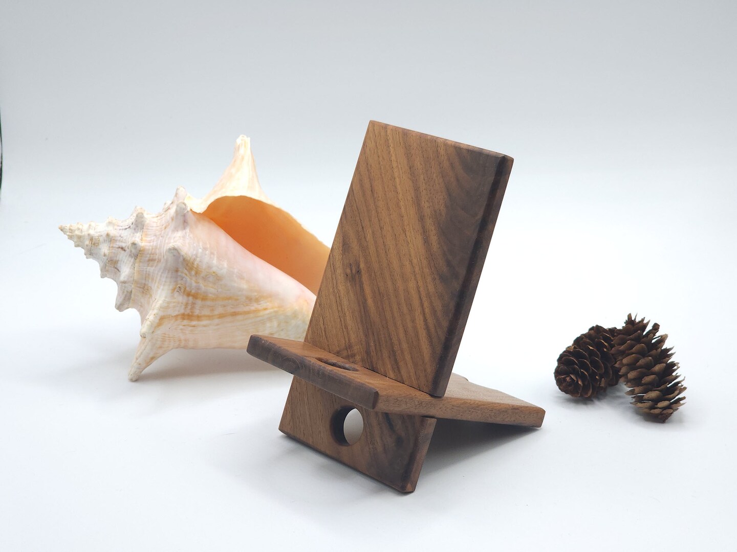 Handmade Solid Wood Phone Stand, Black Walnut, Free Personalization ...