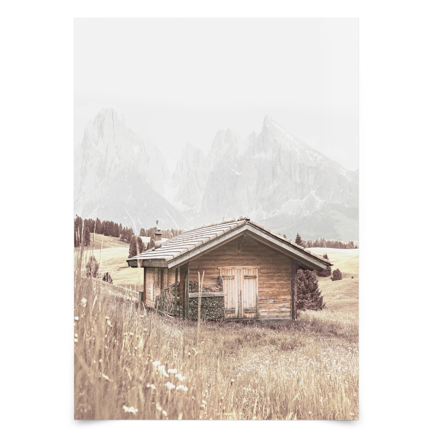 Modern Rustic Landscape With Farm Animals by Artvir Poster ...