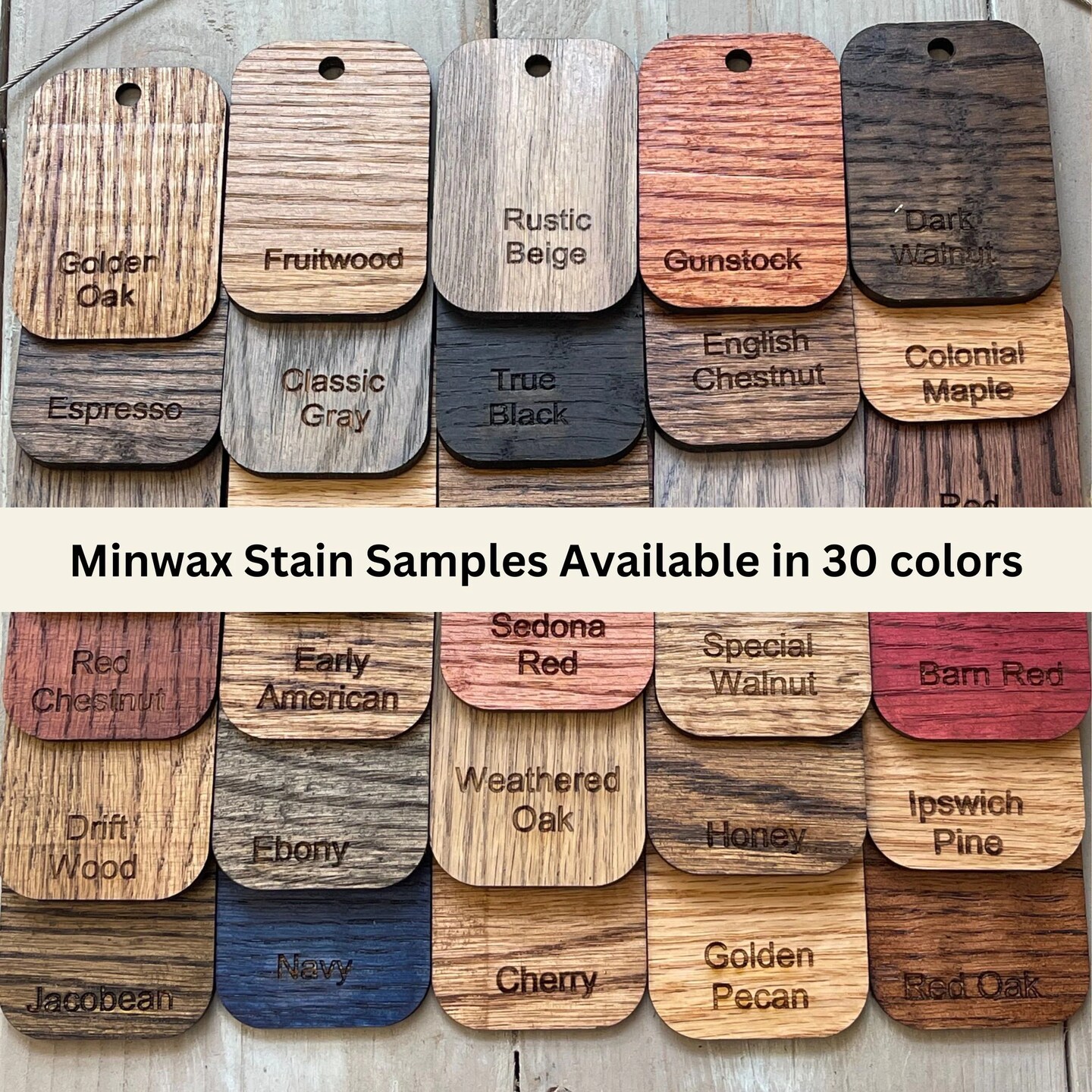 30 Real Wood Stain Sample Set for Contractors or Home Designers or ...