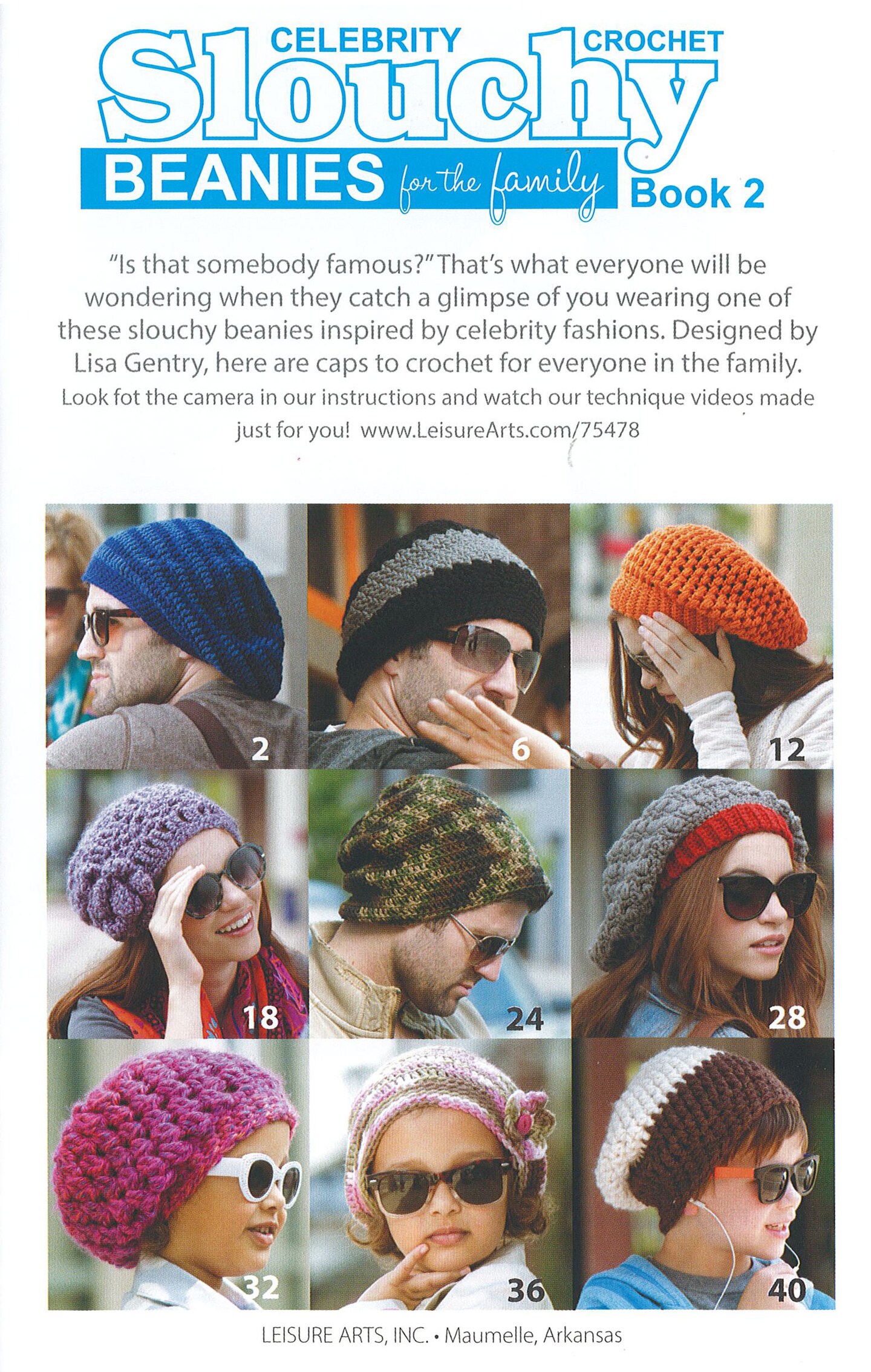 Leisure Arts Crochet Celebrity Slouchy Beanies #2 Crochet Book | Michaels
