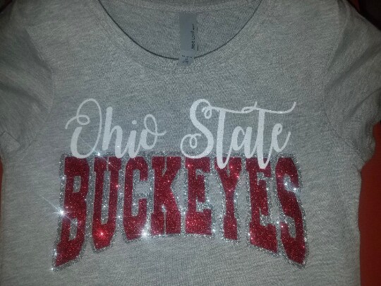 Ladies Glitter Ohio State T-shirt | MakerPlace by Michaels