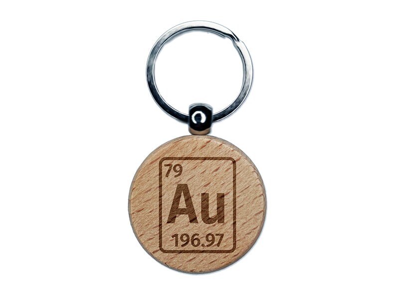 Gold Periodic Table of Elements Science Chemistry Engraved Wood Round ...