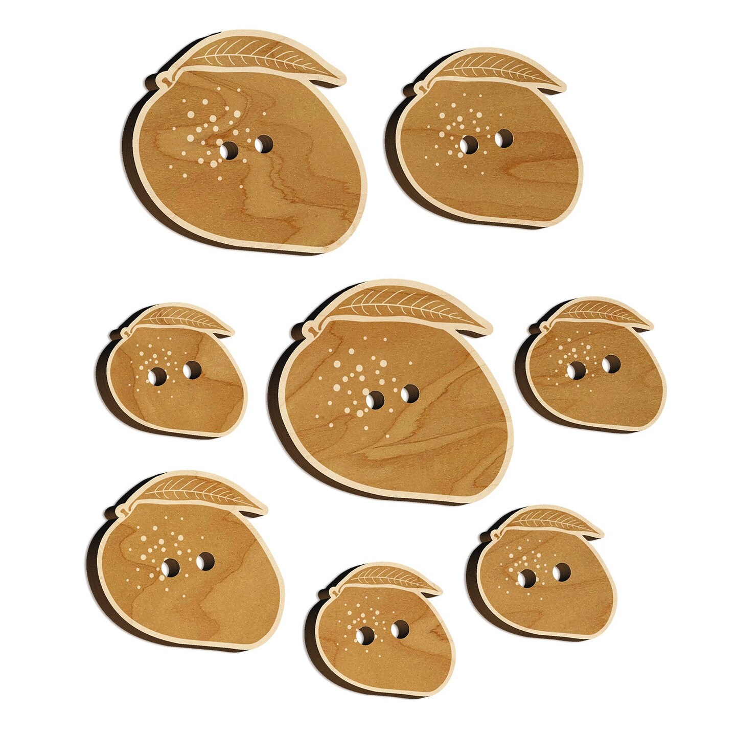 Mango Fruit Solid Wood Buttons for Sewing Knitting Crochet DIY Craft ...