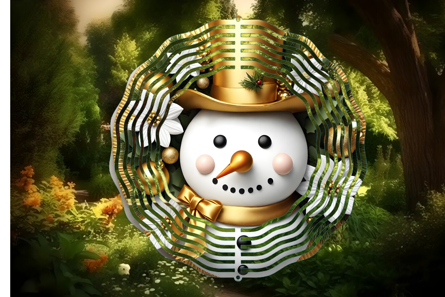 Gold Snowman Wind Spinner, 10" Wind Spinner | MakerPlace by Michaels