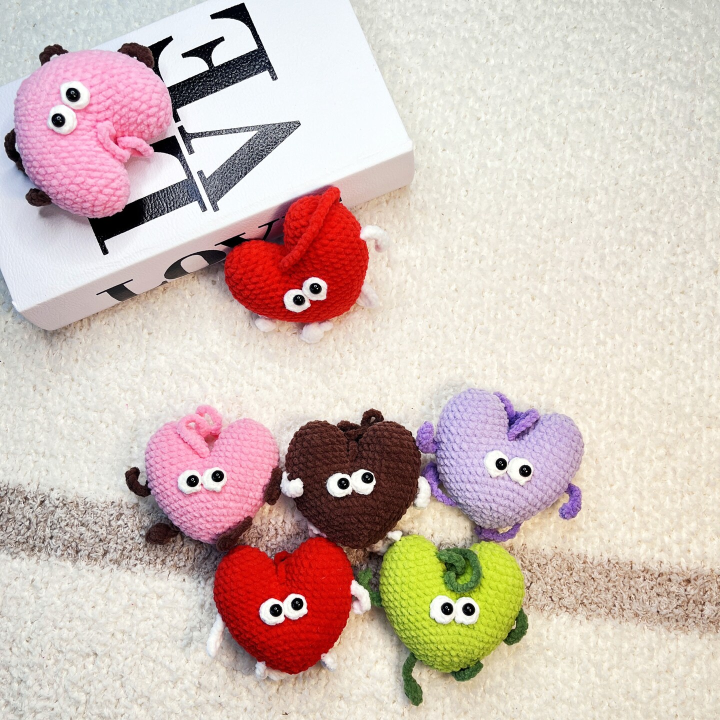 Heart toy ️, Crochet hearts car hanging, amigurumi heart, heart ...