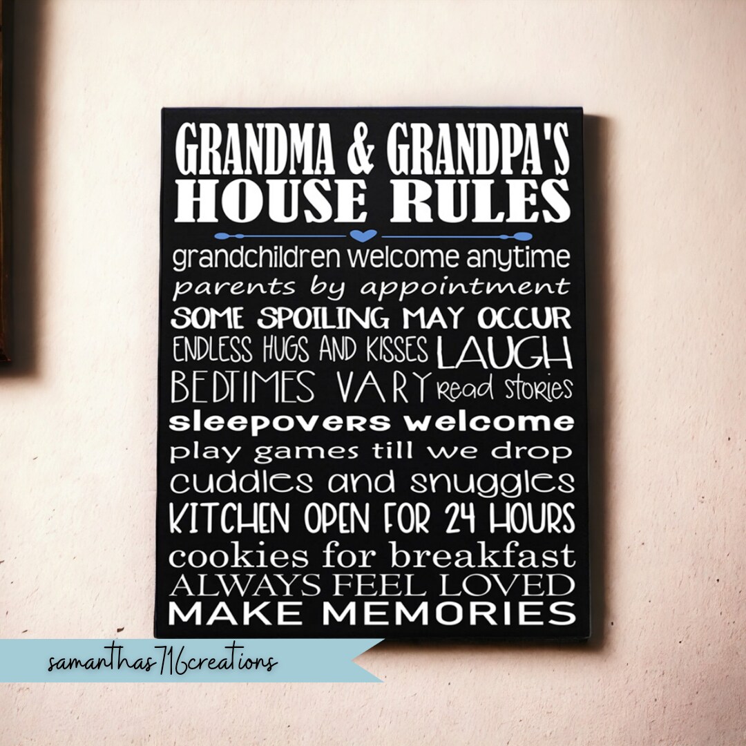 Grandma and Grandpa's House Rules Painted Canvas | MakerPlace by Michaels