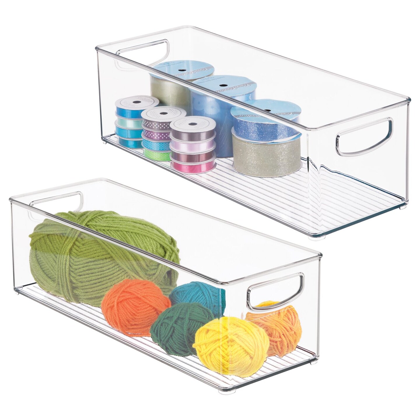 mDesign Plastic Art/Craft/Sewing Storage Bin, 2 Pack, Clear | Michaels