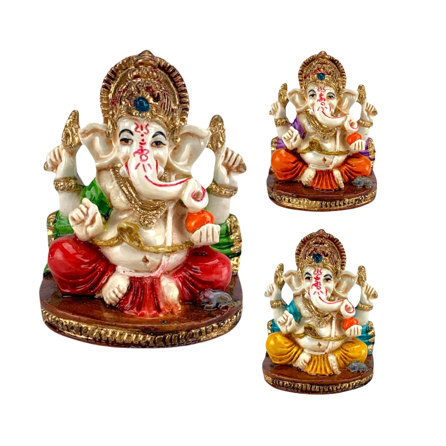 Acrylic Ganesh Statue 2.25 Inch Hindu Lord Ganesha Mini Idol Statue For ...