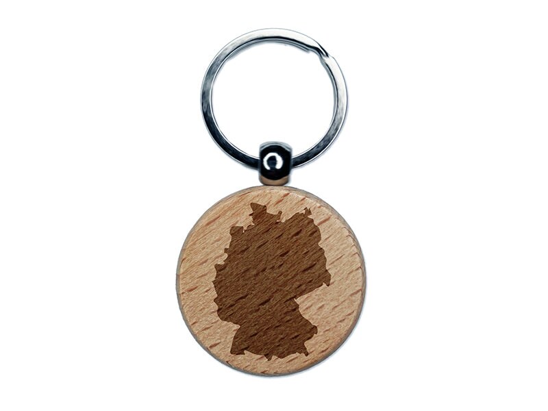Germany Country Solid Engraved Wood Round Keychain Tag Charm | Michaels