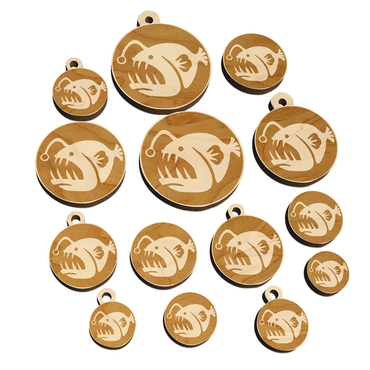 Toothy Angler Fish Mini Wood Shape Charms Jewelry DIY Craft | Michaels