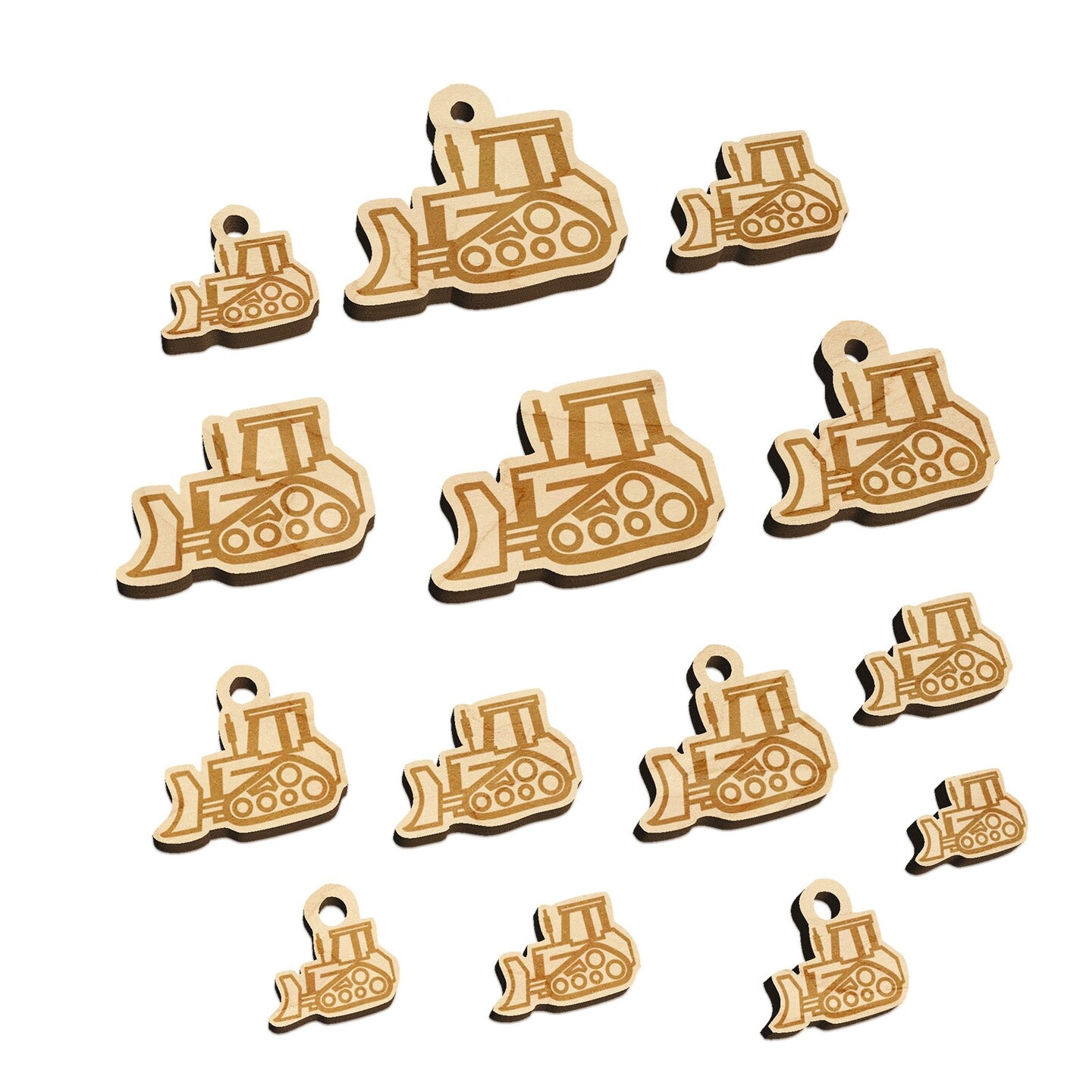 Bulldozer Dozer Construction Vehicle Mini Wood Shape Charms Jewelry DIY ...
