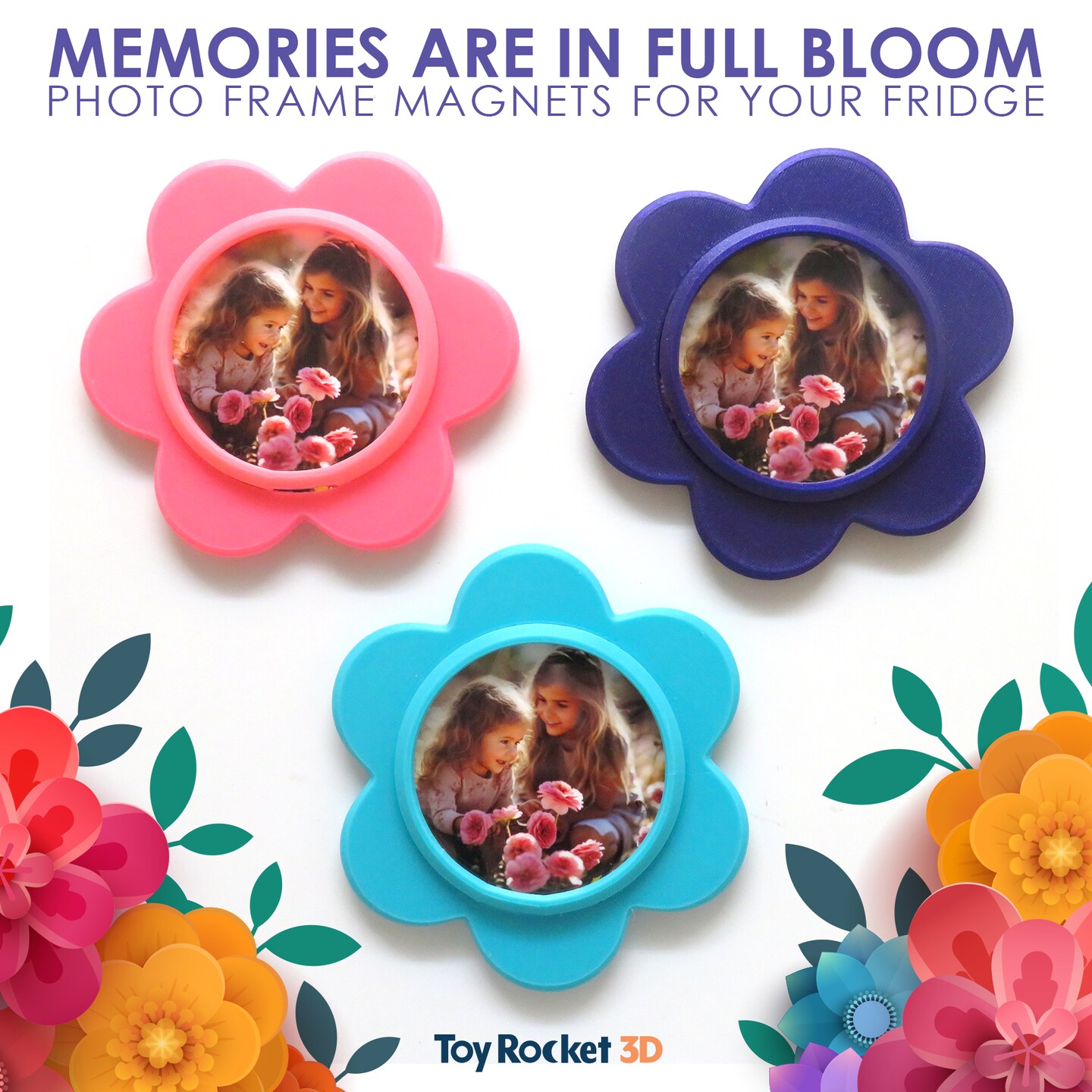 Photo-Synthesis: 3D Floral Picture Frame Fridge Magnet - Memory Magnets ...