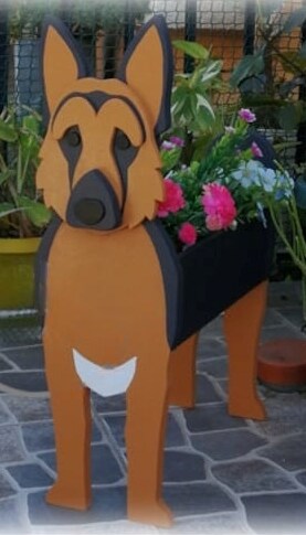 German Shepherd Dog Planter - Wooden Planter Box - DIY Kit - Realistic ...