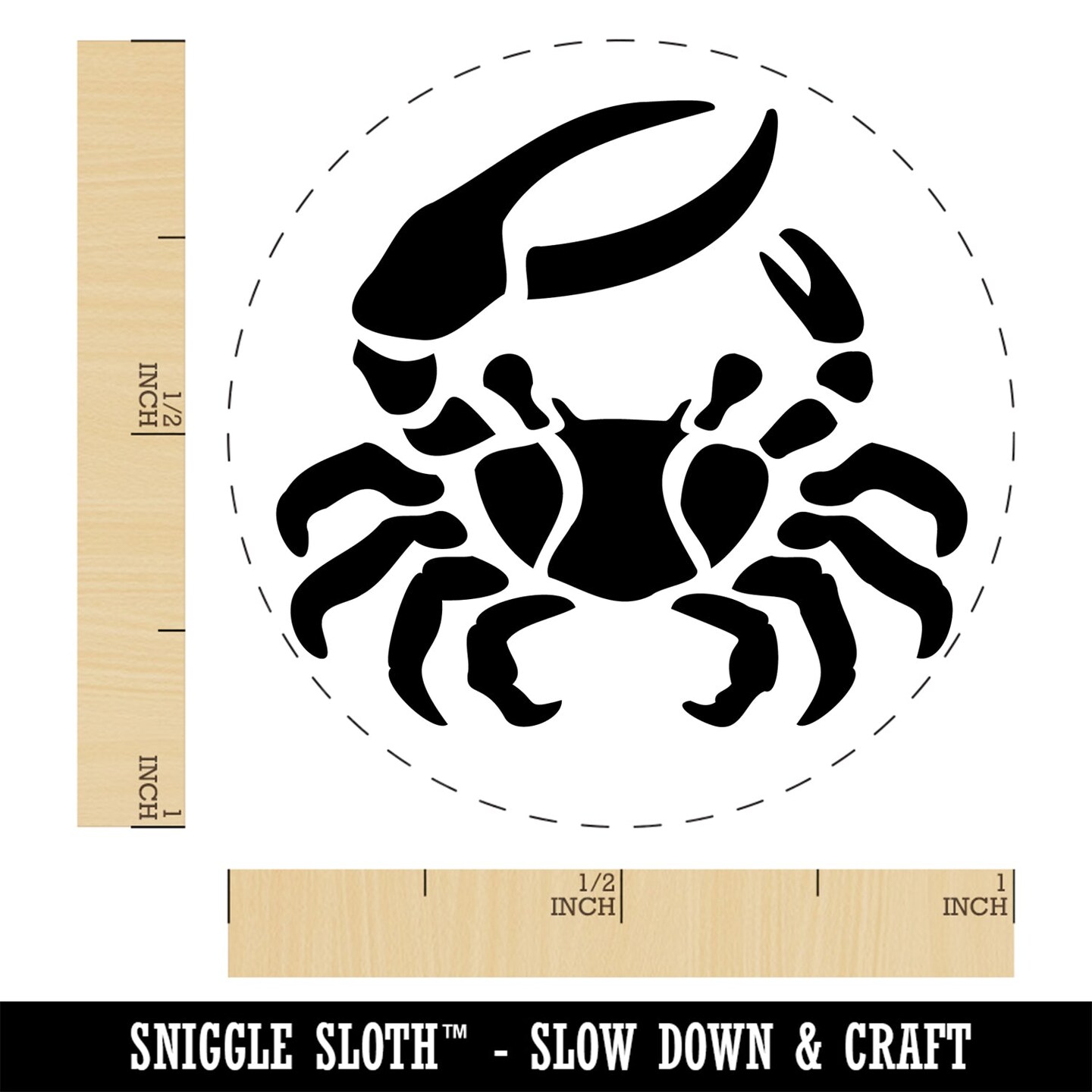 Fiddler Crab Crustacean with Large Claw Self-Inking Rubber Stamp Ink ...