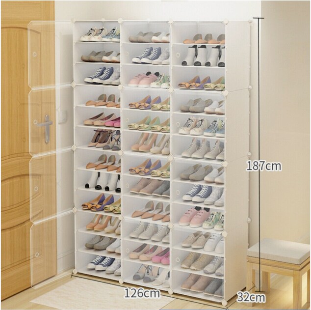 12 Tiers Stackable Shoe Rack Box Organizer Cabinet Storage for 72 Pairs ...