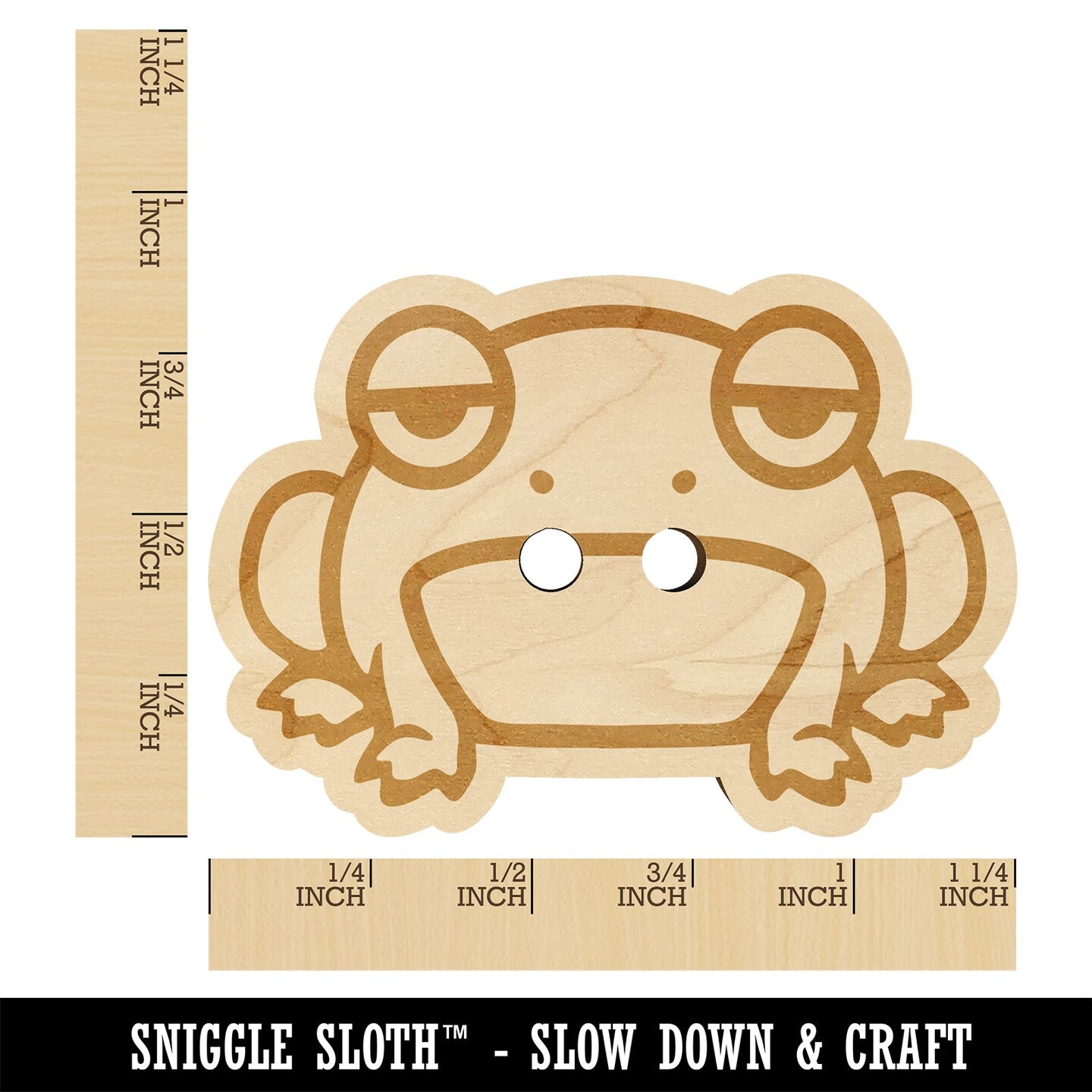 Unamused and Grumpy Frog Wood Buttons for Sewing Knitting Crochet DIY ...