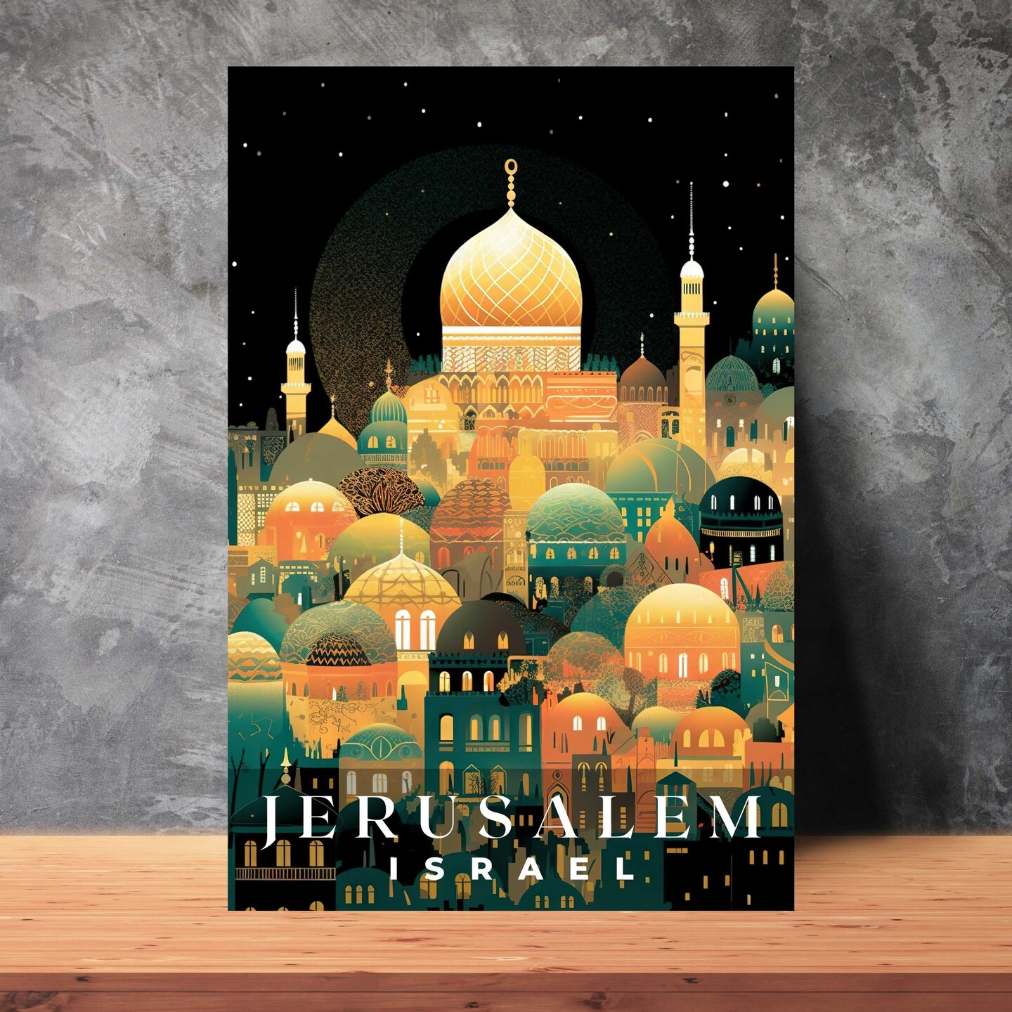 Jerusalem Poster, World Travel Print, Office Poster, Home Decor | S2 ...
