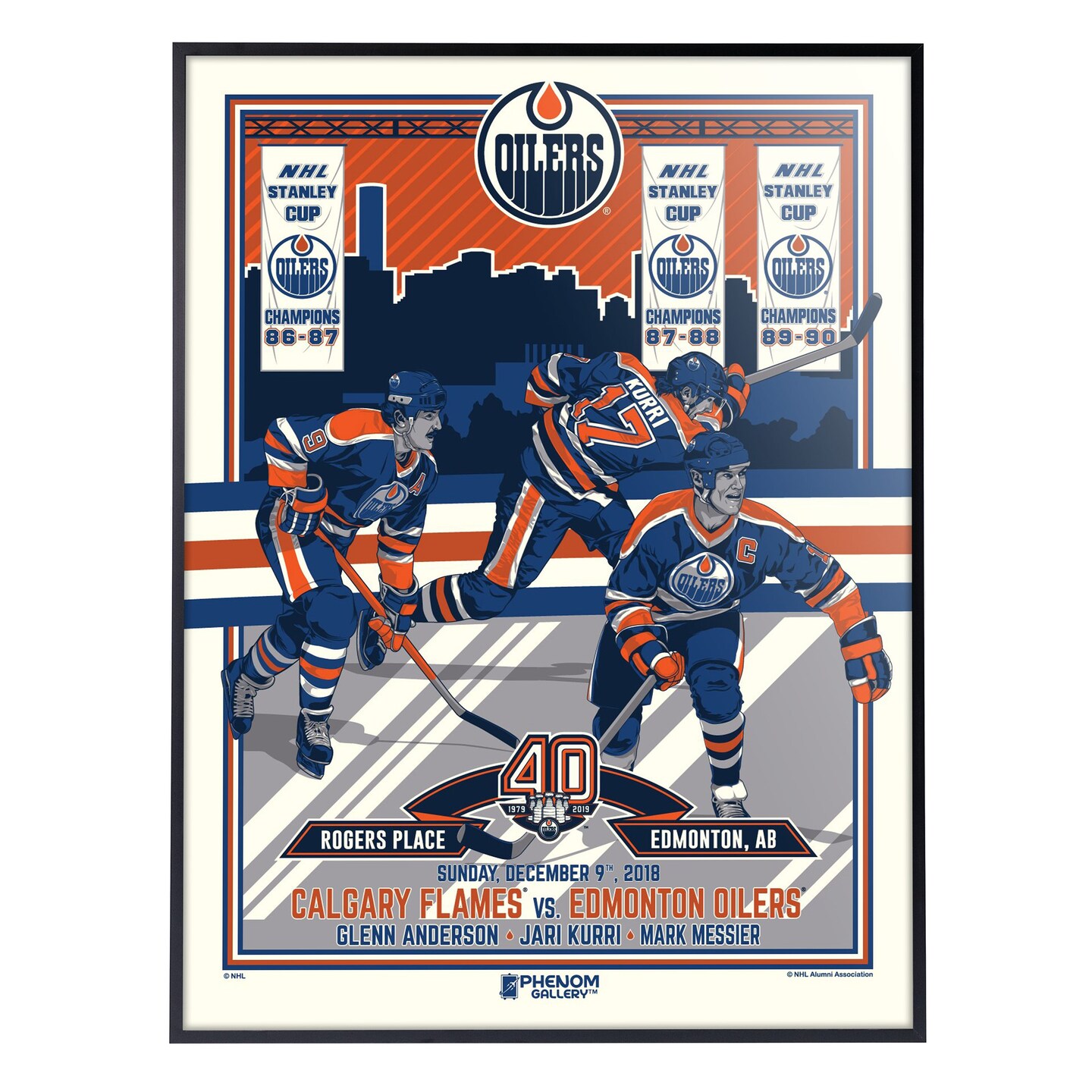 Phenom Gallery Edmonton Oilers 40th Anniversary 2 of 4 Framed Serigraph ...