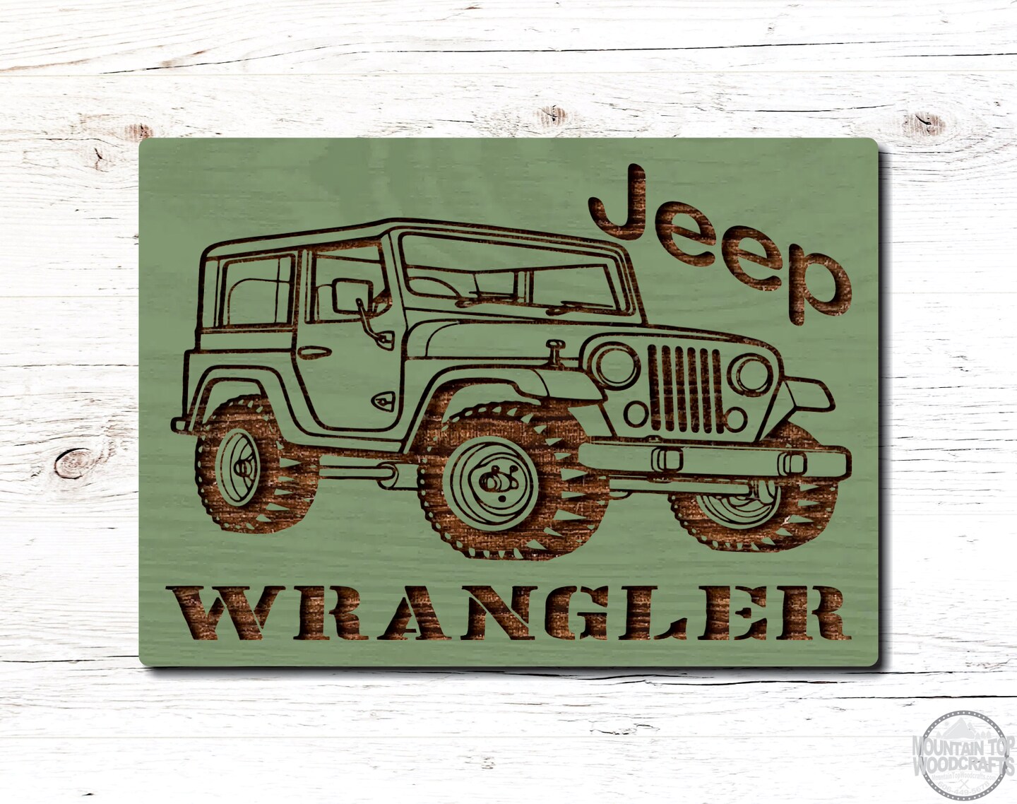 Jeep Wrangler 4x4 Wooden Sign Plaque Laser Engraved Automobile Vehicle ...