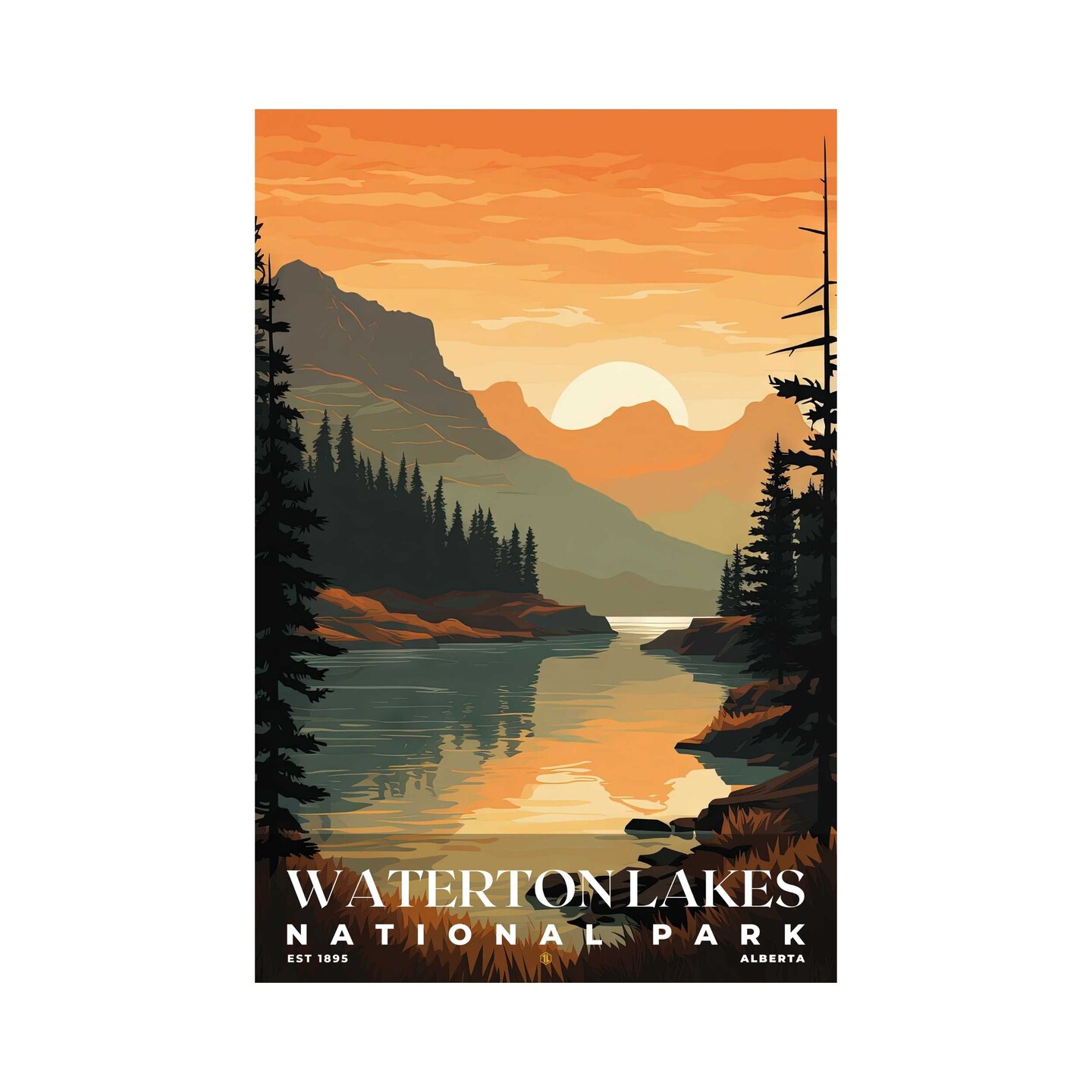 Waterton Lakes National Park Poster, Travel Print, Office Poster, Home ...