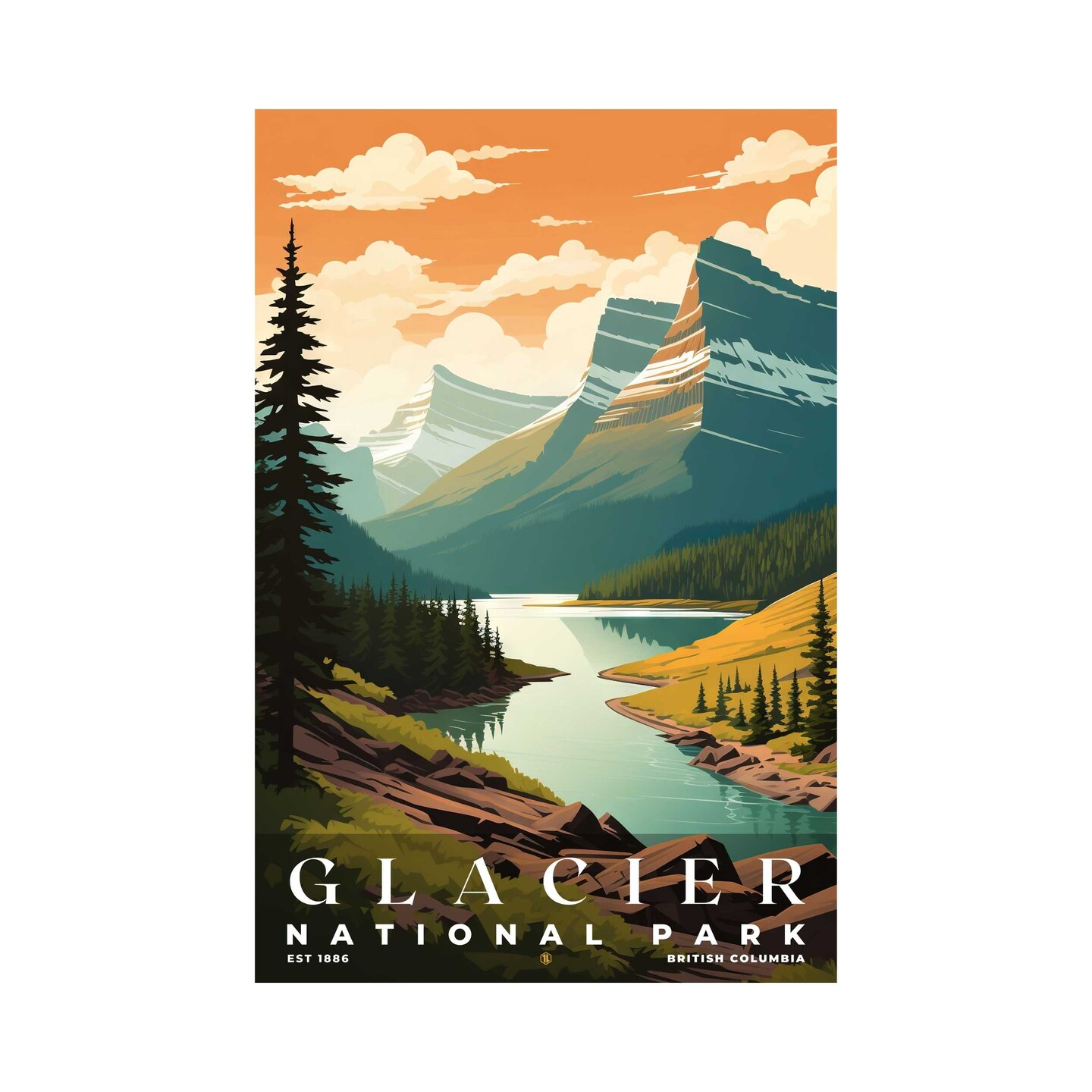 Glacier National Park (Canada) Poster, Travel Print, Office Poster ...