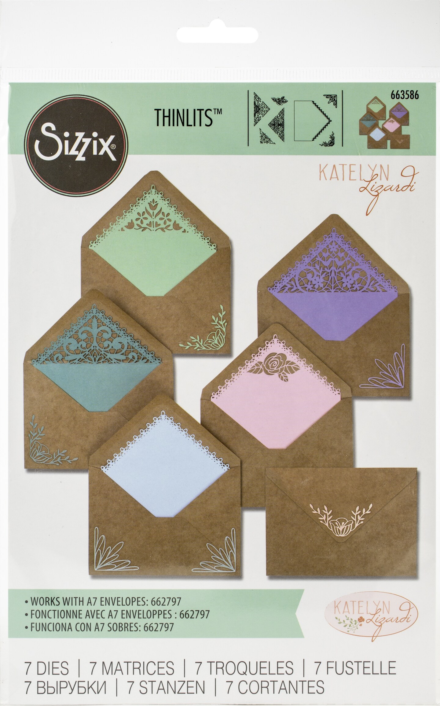 Sizzix Thinlits Dies By Katelyn Lizardi-Envelope Liners | Michaels