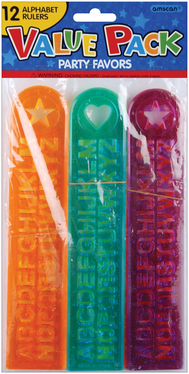 Party Favors 12/Pkg-Alphabet Rulers | Michaels