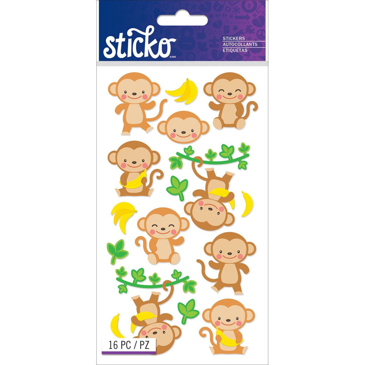 Sticko Stickers-Dancing Monkeys | Michaels