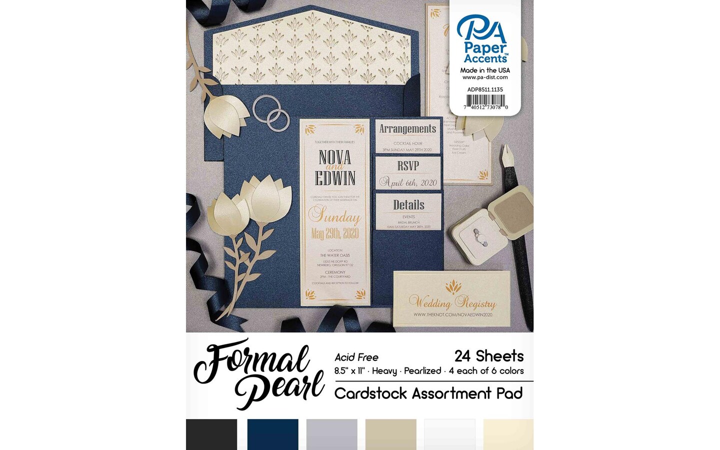 Cardstock Pad 8.5x11 24pc Formal Pearlized Ast | Michaels