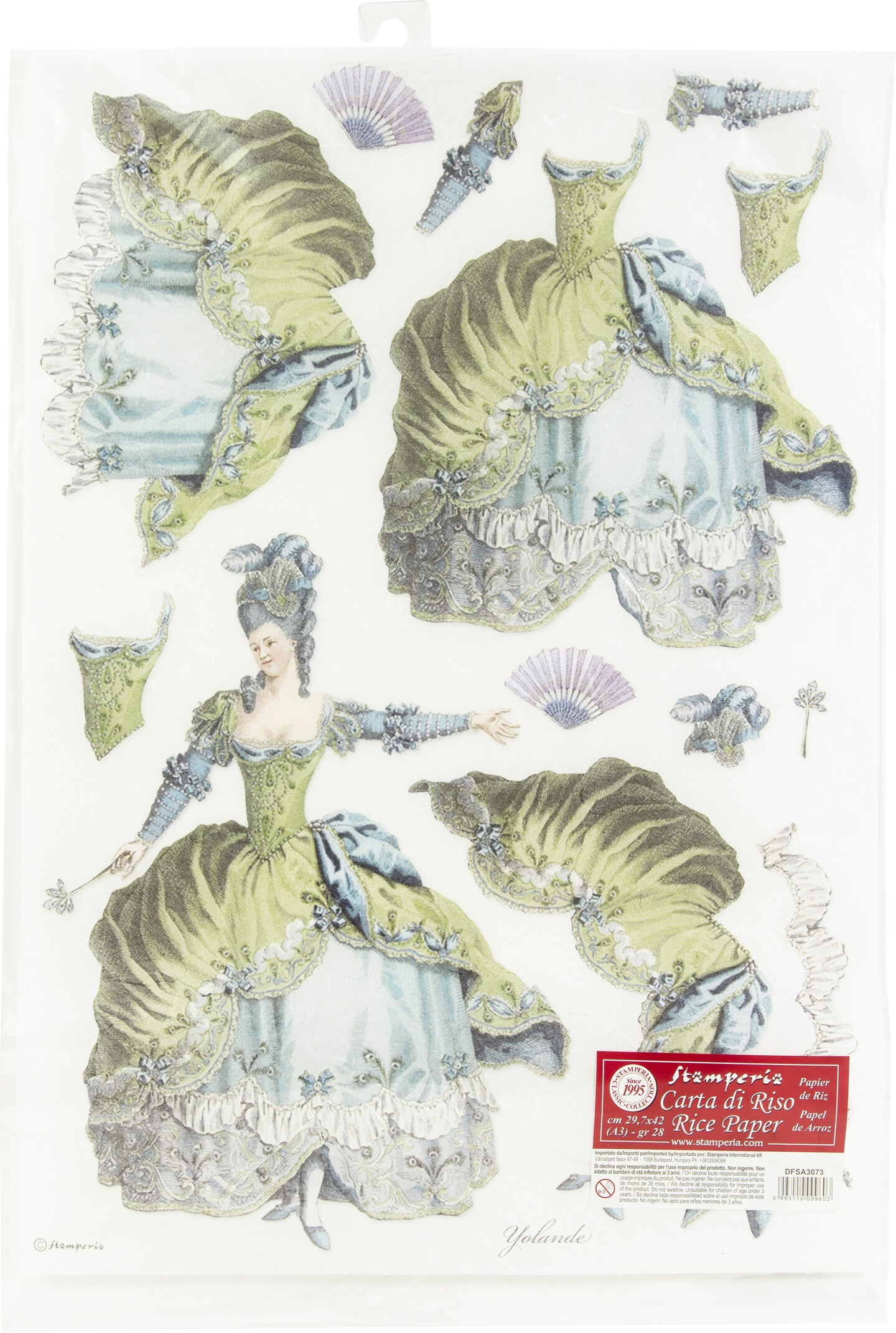 Stamperia Rice Paper Sheet A3-Lady Green, Princess | Michaels