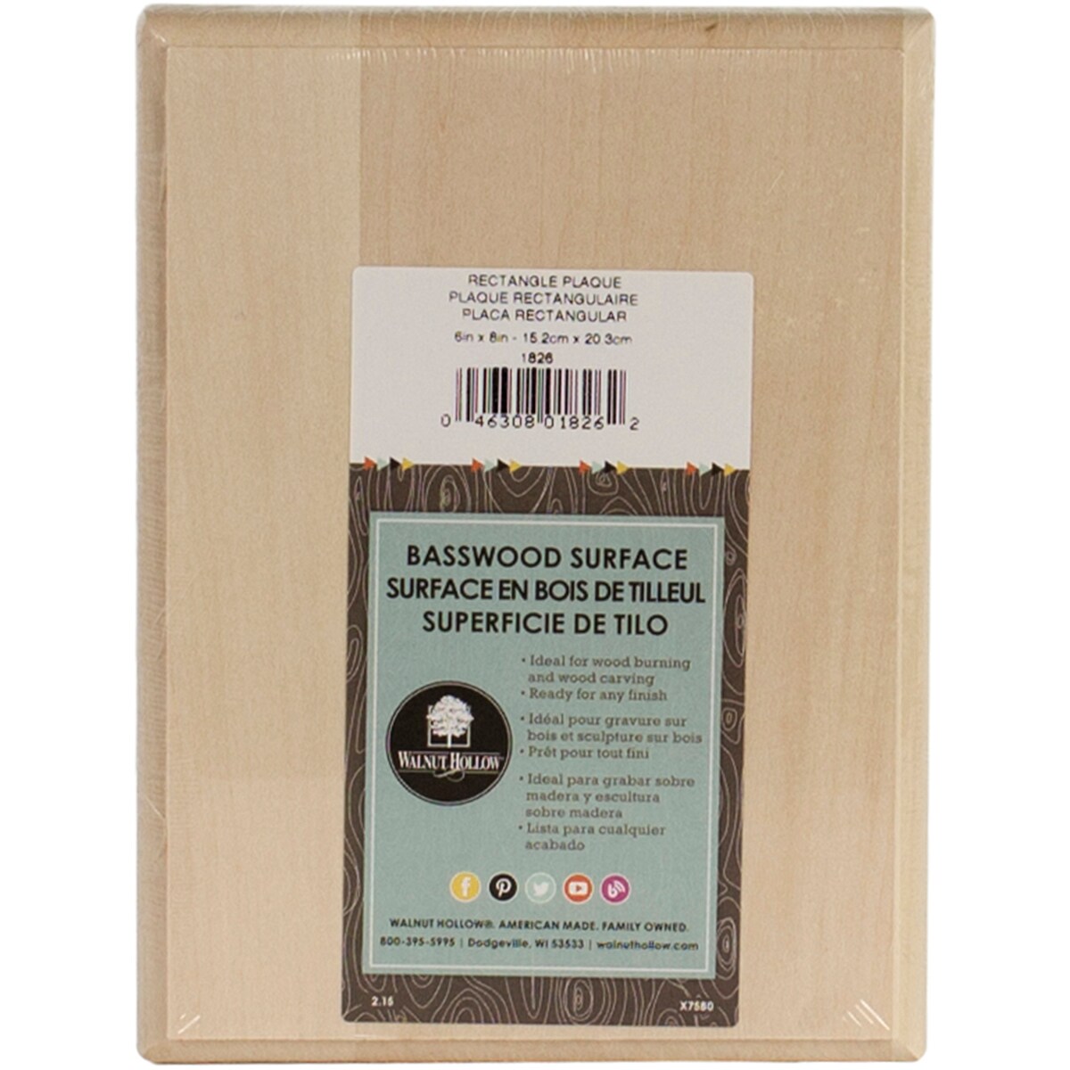 Walnut Hollow Basswood Rectangle Plaque-6"X8"X.75" | Michaels