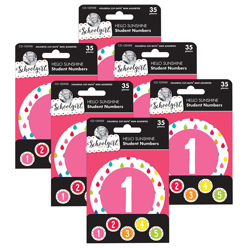 Hello Sunshine Student Numbers Mini Cut-Outs, 35 Per Pack, 6 Packs ...