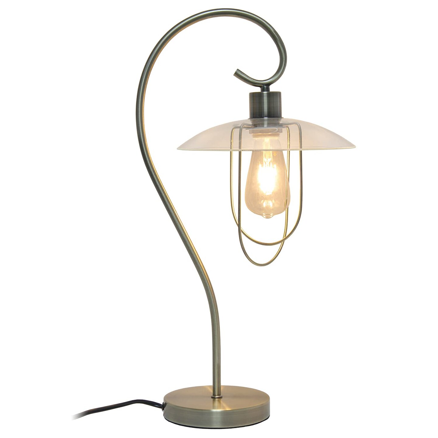 Lalia Home Modern Metal Scroll Table Lamp, Antique Brass | Michaels