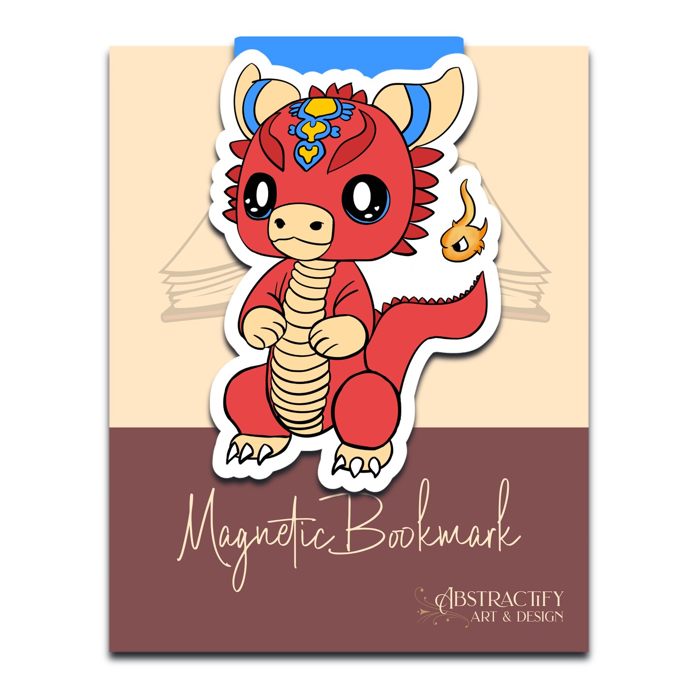 Chibi Dragon with Fire Sprite | Fantasy RPG Bookmark | Cute Mythical ...