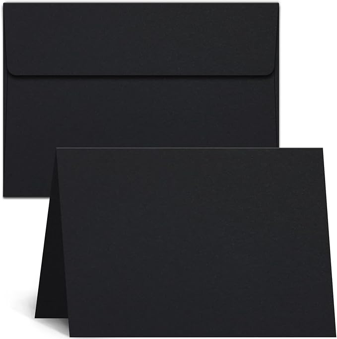Blank Cards and Envelopes 100 Pack: Ohuhu Heavyweight Black Colored ...