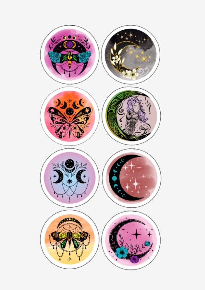 Celestial Moon decal stickers | Holographic | Waterproof | MakerPlace ...