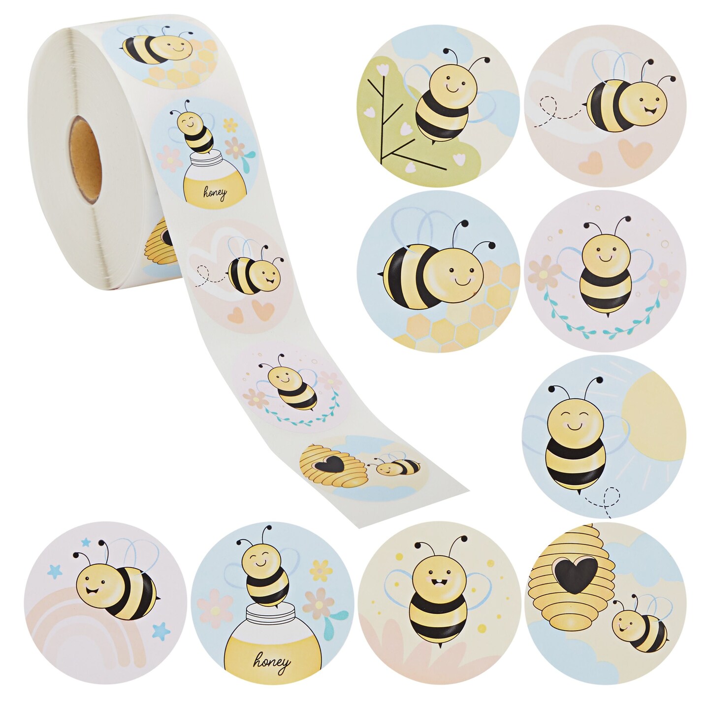 Sticker Roll DIY 128Pcs Bumble Bee Stickers Planner Stickers Self ...
