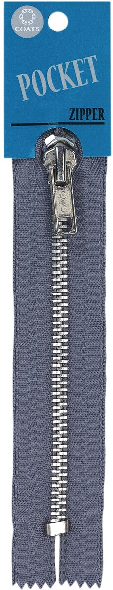 Coats Fashion Pocket Aluminum Teeth Zipper 5"-Slate | Michaels